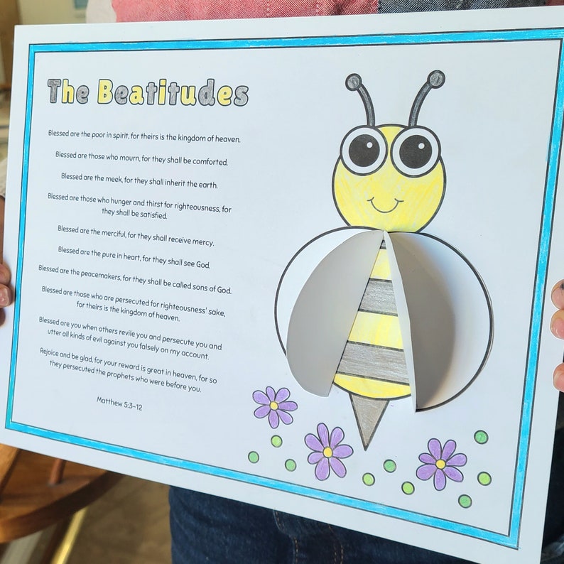 Beatitudes Craft for Kids: Sunday School Coloring Activity (digital ...