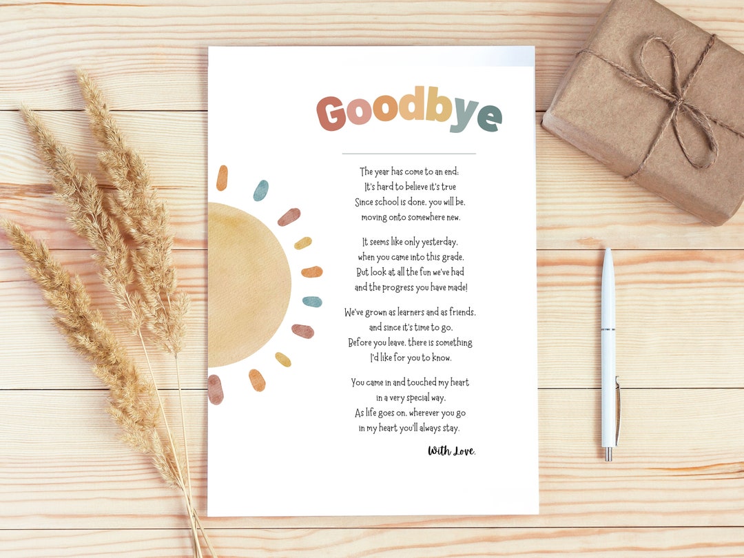 Letter From Teacher | Goodbye Gift From Teacher | End of School | End ...