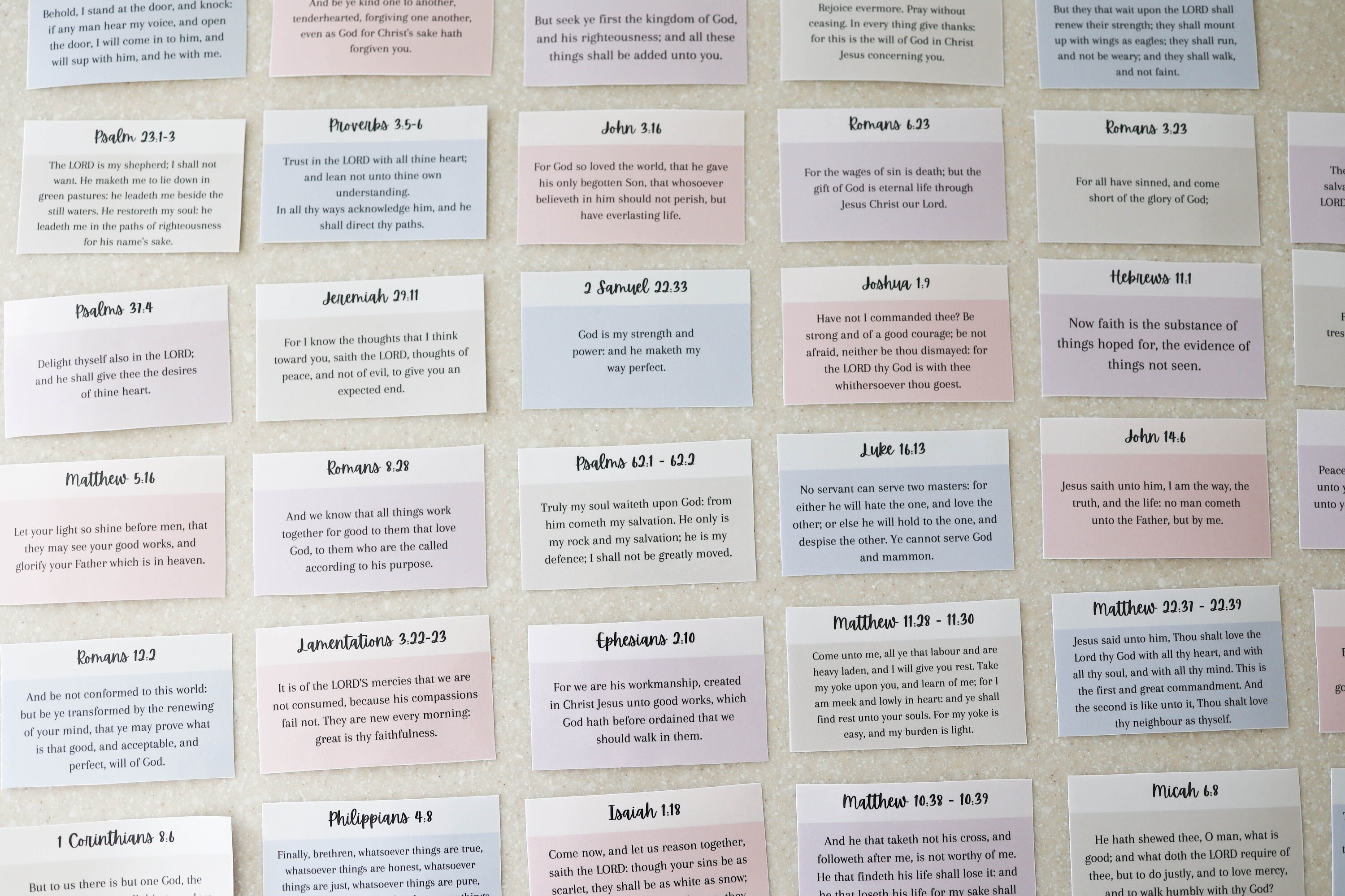 KJV Bible Scripture Cards Printable Set of 40 Christian Encouragement ...