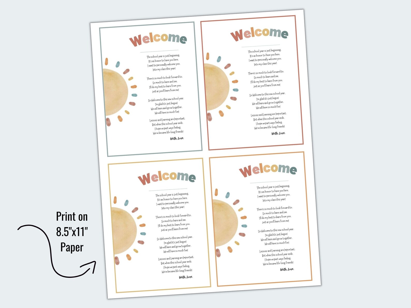 Welcome Note From Teacher | Gift From Teacher | First Day of School ...