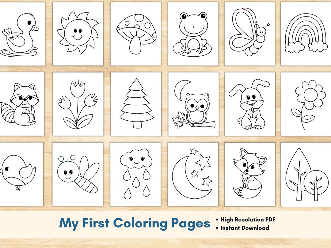 Beginner Nature Coloring Sheets | Coloring Page | Easy Coloring Pages ...