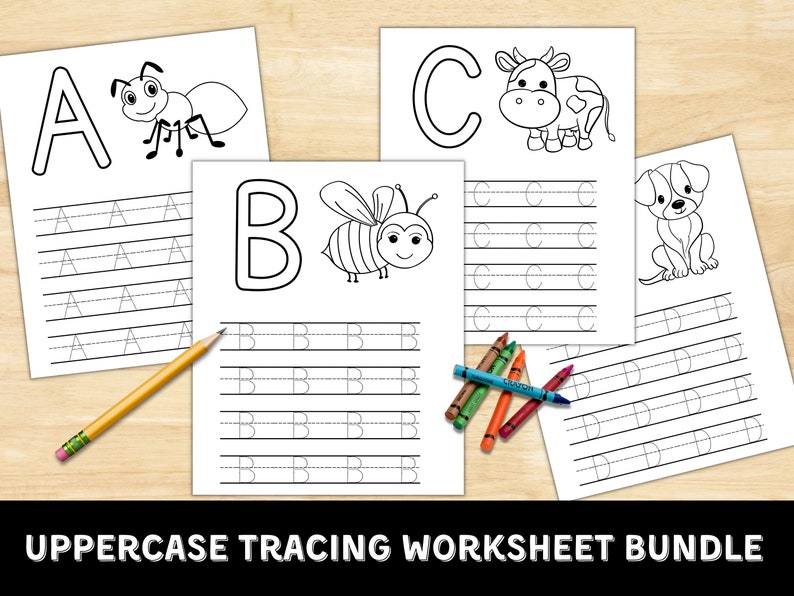Uppercase Alphabet Tracing ABC Worksheets Easy Printable Worksheets ...
