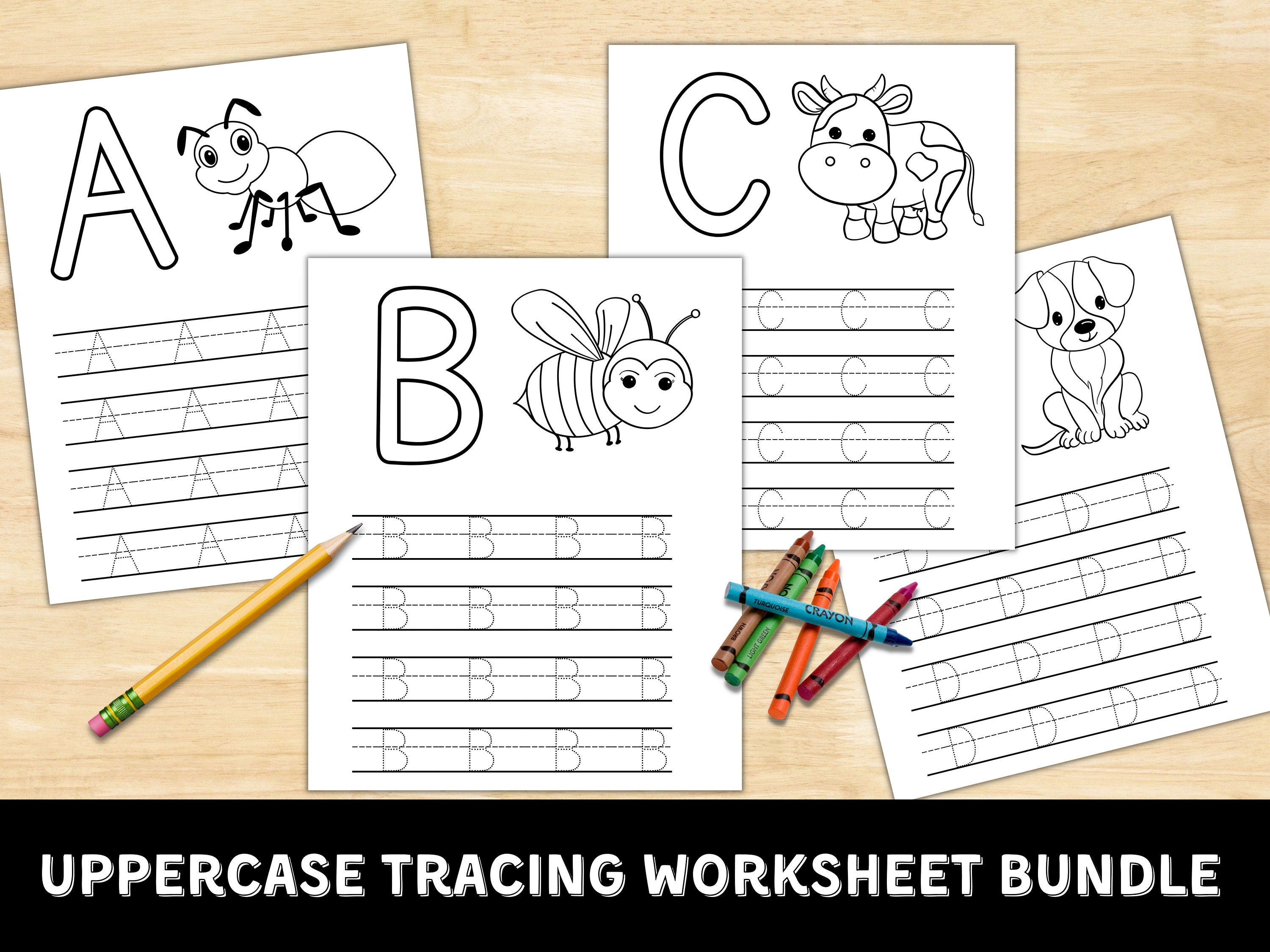 Uppercase Alphabet Tracing ABC Worksheets Easy Printable Worksheets ...