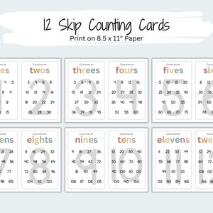 Skip Counting Cards | Multiplication Cards | Fact Cards | Skip Counting ...