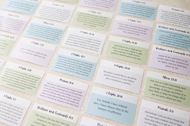 Printable LDS Scripture Cards Book of Mormon Cards - Etsy