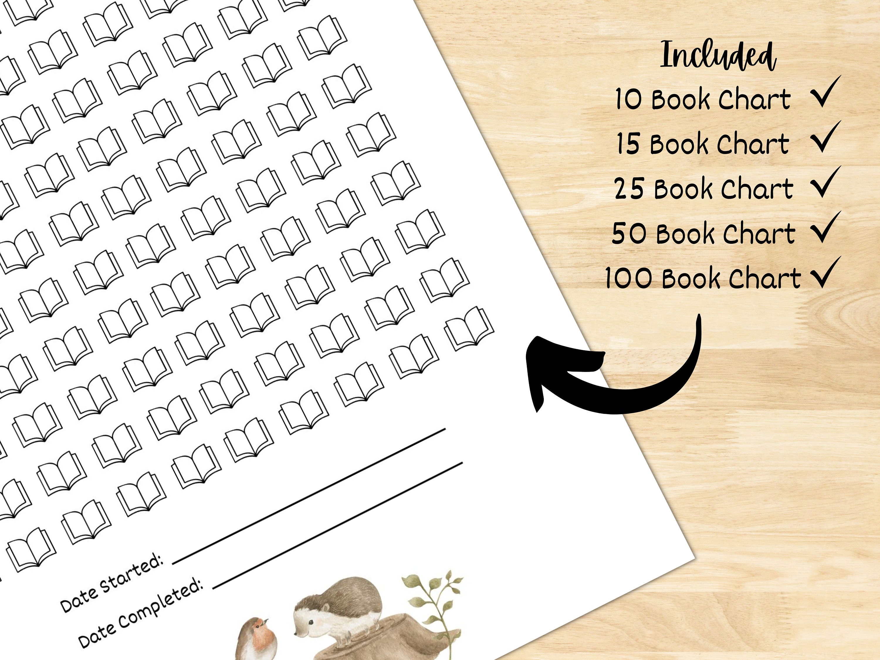 Reading Tracker for Kids Reading Challenge Kids Reading Goal Chart 100 ...