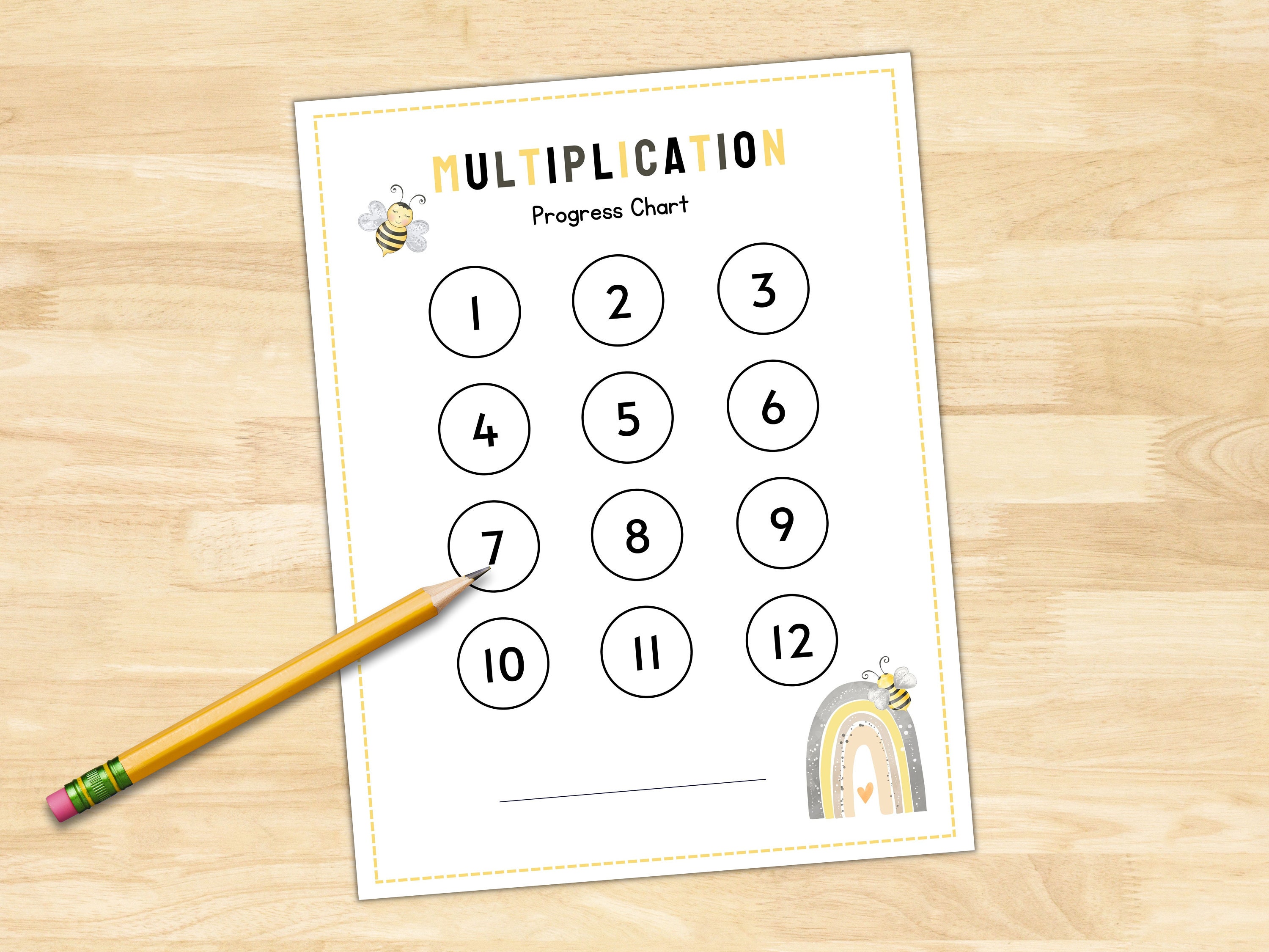 Multiplication Progress Chart Multiplication Challenge Tracker Kids ...