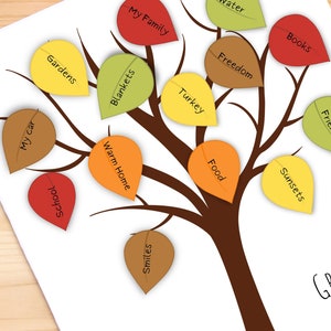 Gratitude and Thankful Tree Thanksgiving Thankful Craft Cut and Paste ...