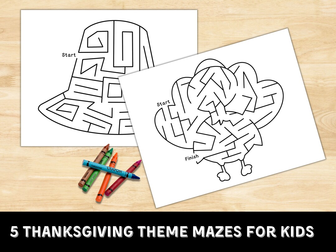 Thanksgiving Maze for Kids | Thanksgiving Activity Sheets | Mazes ...