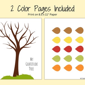 Gratitude and Thankful Tree Thanksgiving Thankful Craft Cut and Paste ...