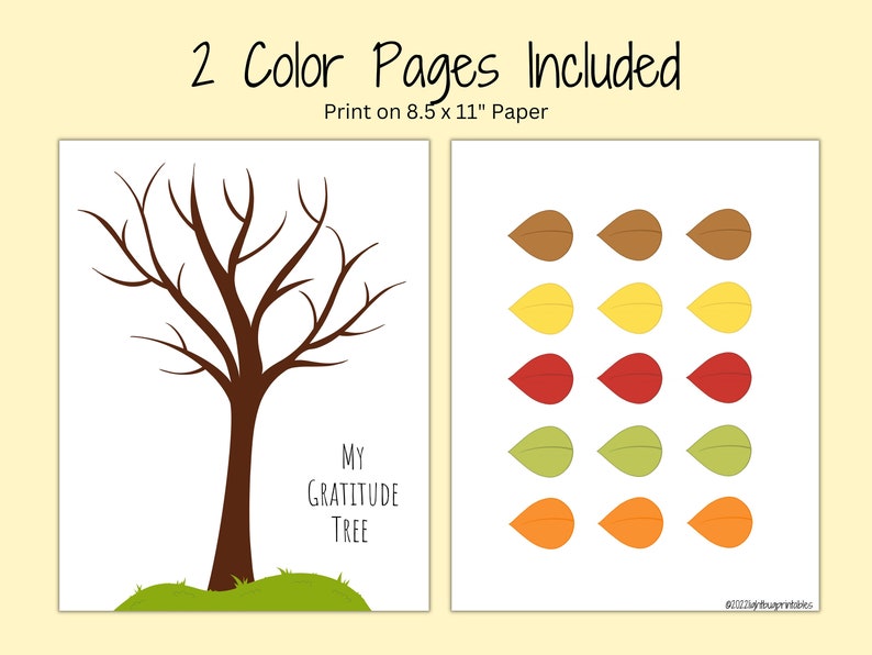 Gratitude and Thankful Tree Thanksgiving Thankful Craft Cut and Paste ...