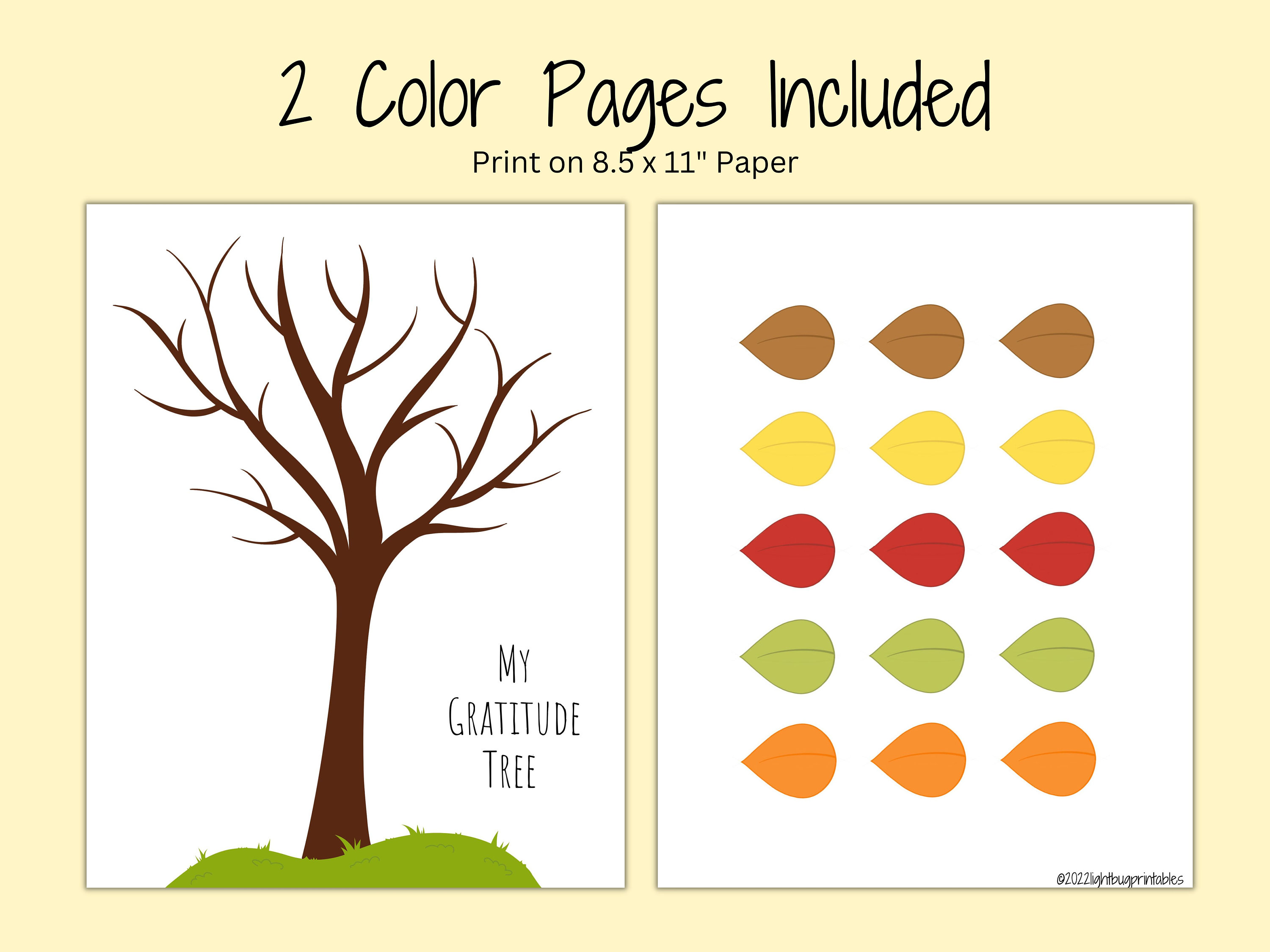 Gratitude and Thankful Tree Thanksgiving Thankful Craft Cut and Paste ...