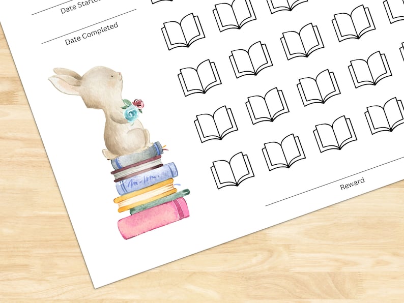 Printable Reading Log Reading Challenge Tracker Kids Reading Goal Chart ...
