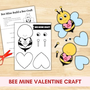 Bee Valentine Craft | Kids Cut and Paste Activity (digital Download) - Etsy