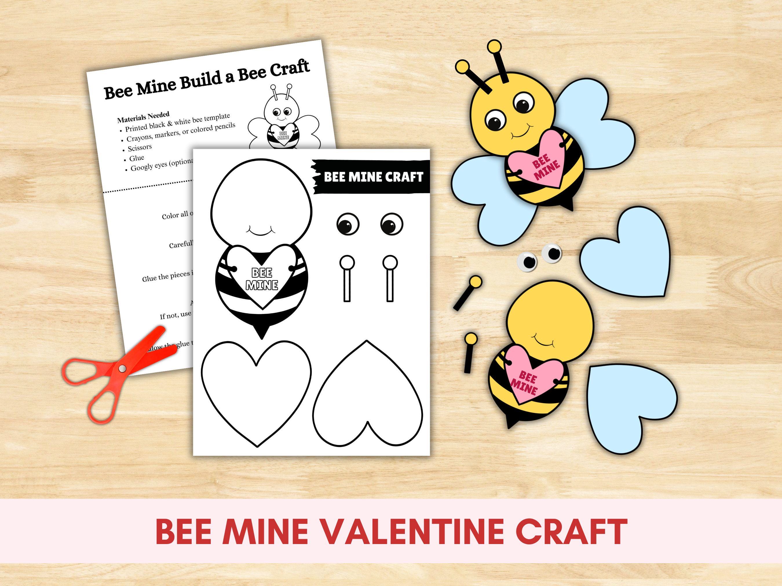 Bee Valentine Craft | Kids Cut and Paste Activity (digital Download) - Etsy