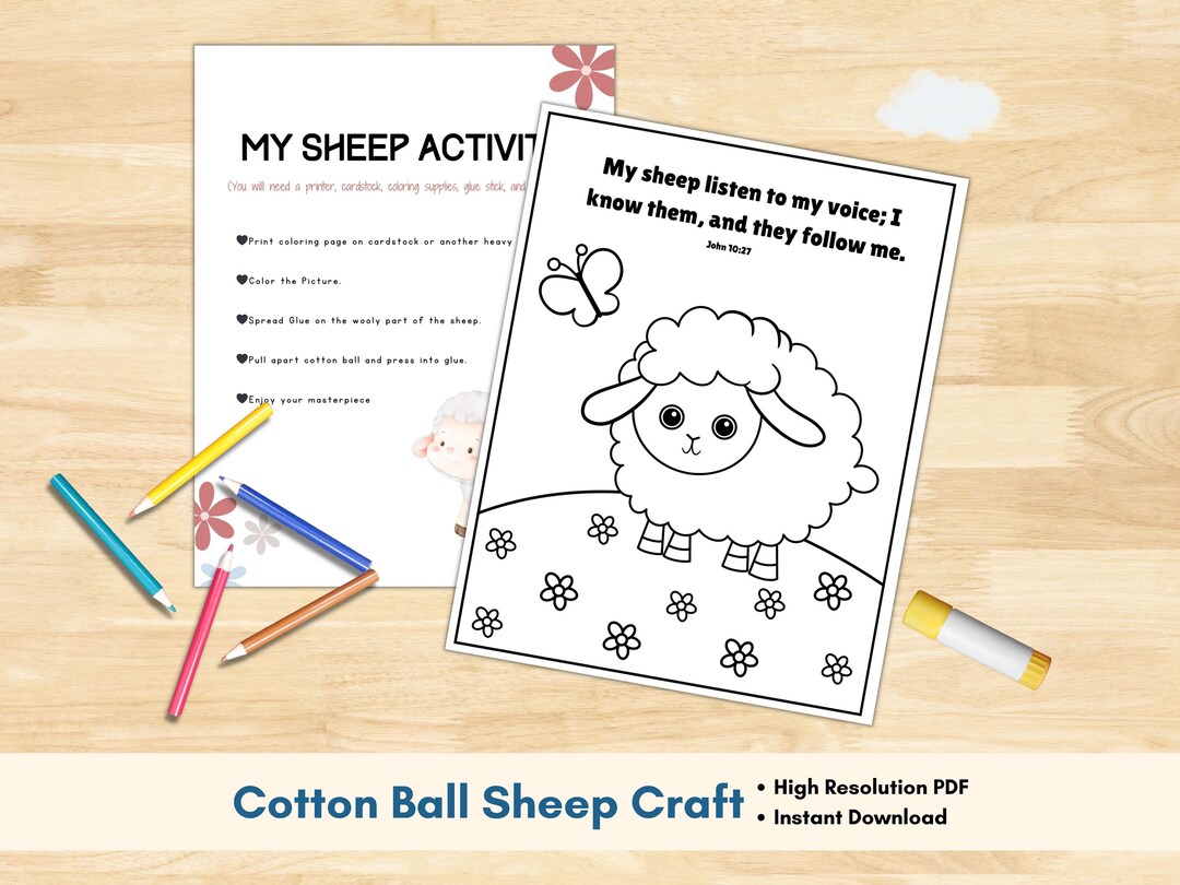 Sheep Sunday School Craft for Kids Printable Sunday School Lesson for ...