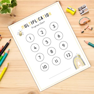 Multiplication Progress Chart Multiplication Challenge Tracker Kids ...
