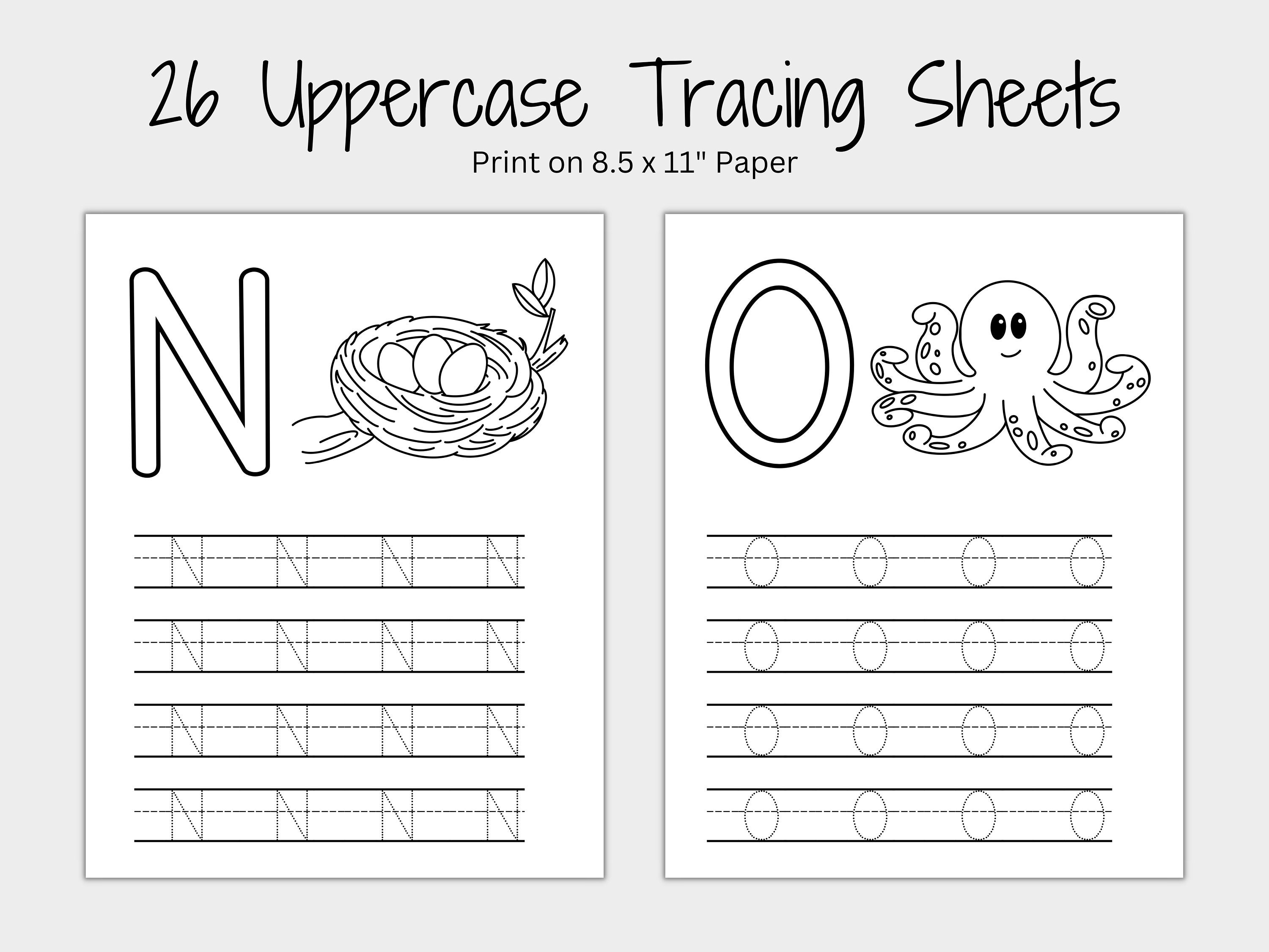 Uppercase Alphabet Tracing ABC Worksheets Easy Printable Worksheets ...