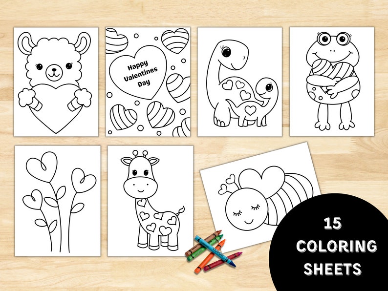 Beginner Valentines Day Coloring Sheets Coloring Page Easy - Etsy