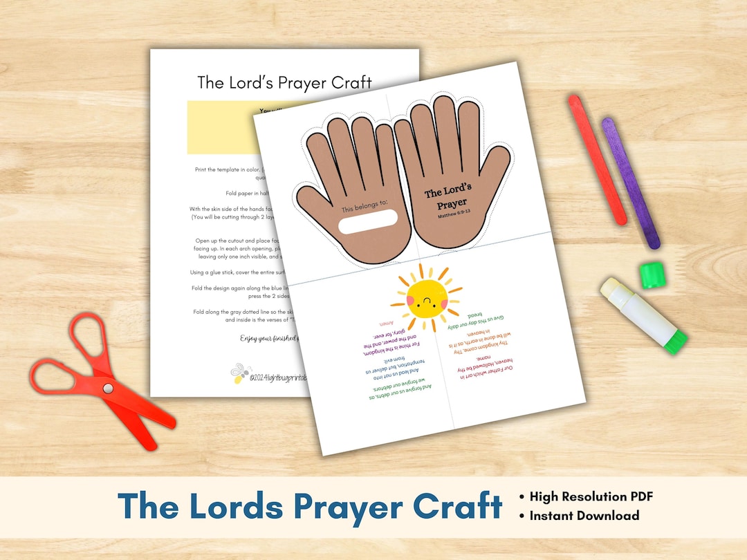 The Lords Prayer Bible Craft for Kids Printable Sunday School Lesson ...