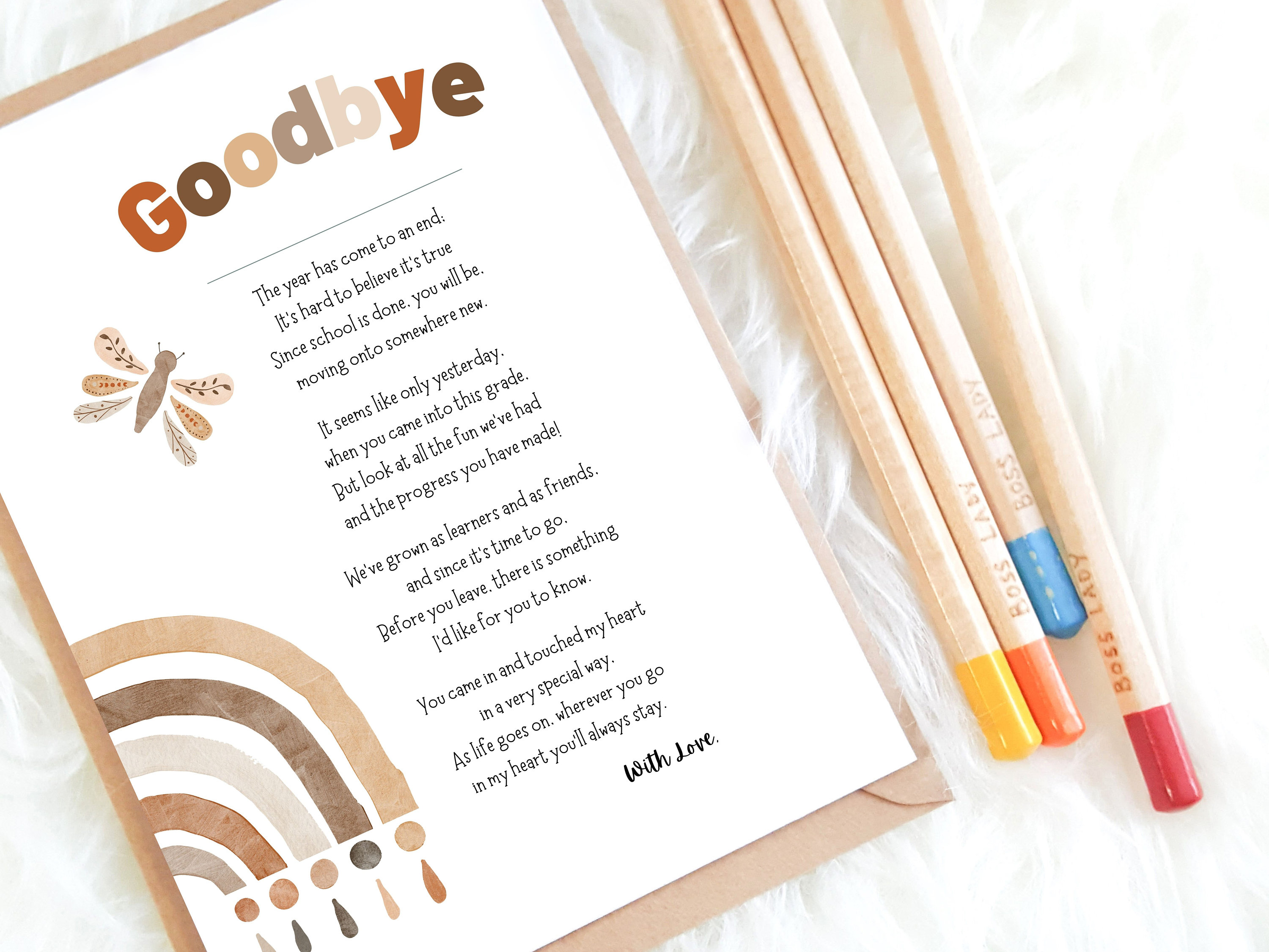 Letter From Teacher Goodbye Gift From Teacher End of School End of the ...