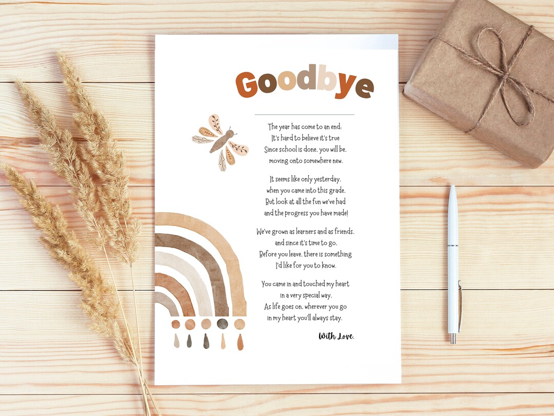 Letter From Teacher | Goodbye Gift From Teacher | End of School | End ...