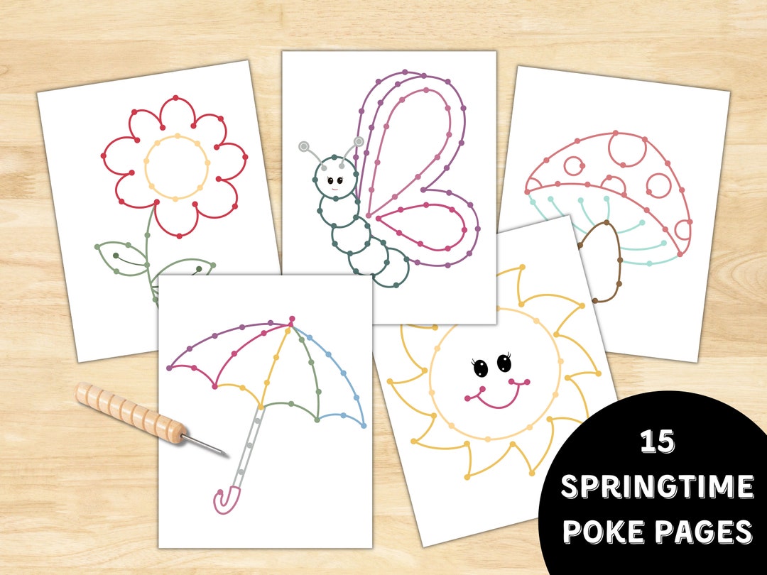 Spring Toddler Poke Pages | Montessori | Puncher | Springtime | Pin ...