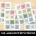 Lunch Box Facts for Kids | Lunch Notes | Printable Facts for Kids ...