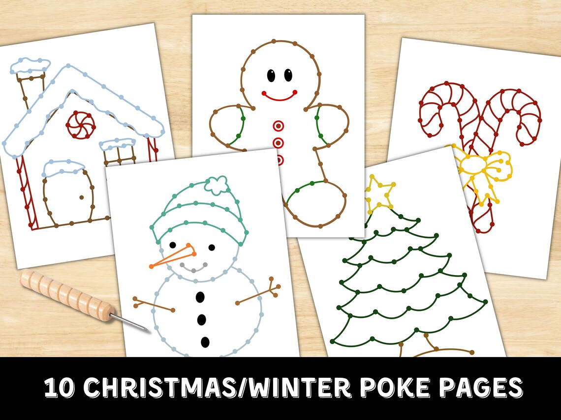 Toddler Poke Pages | Montessori | Puncher | Christmas Winter | Pin ...