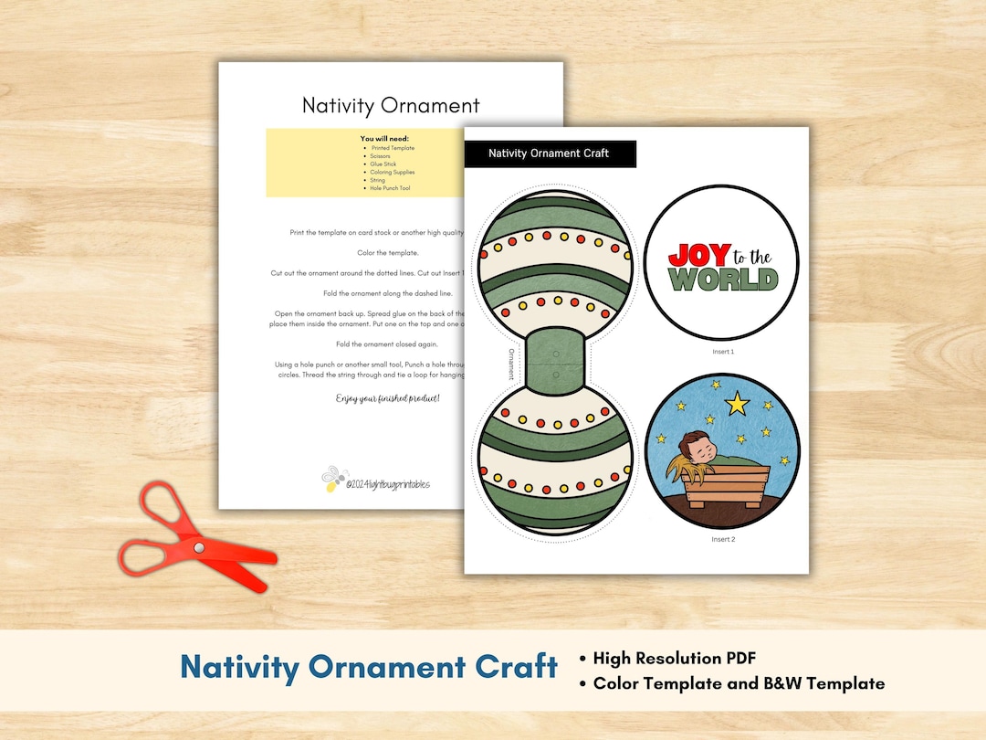 Nativity Craft for Kids Ornament Craft of Nativity Lesson Printable ...