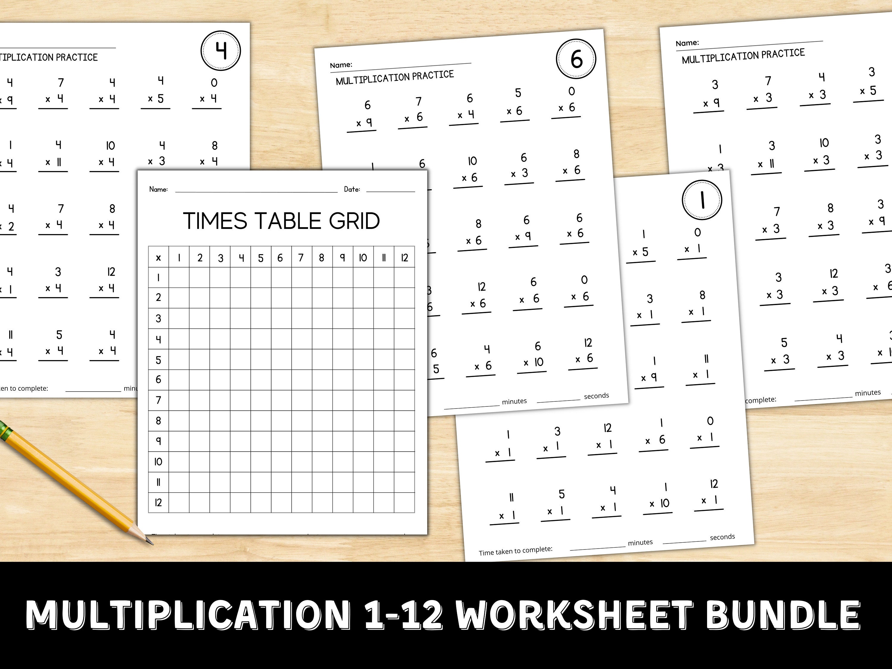 Multiplication Worksheet Printable Times Table Drill Multiplication ...