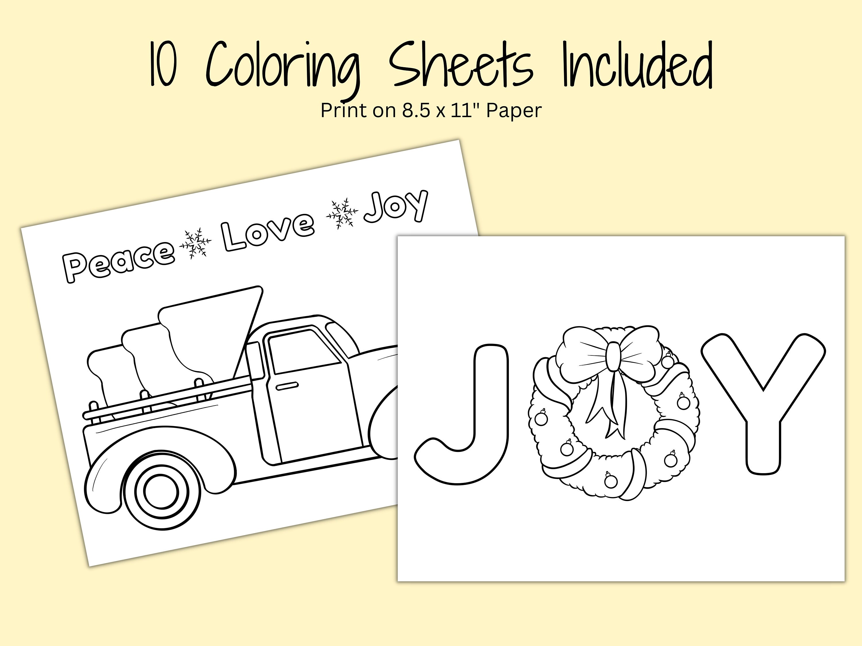 10 Christmas Coloring Sheets | Coloring Page | Winter | Holiday Art ...