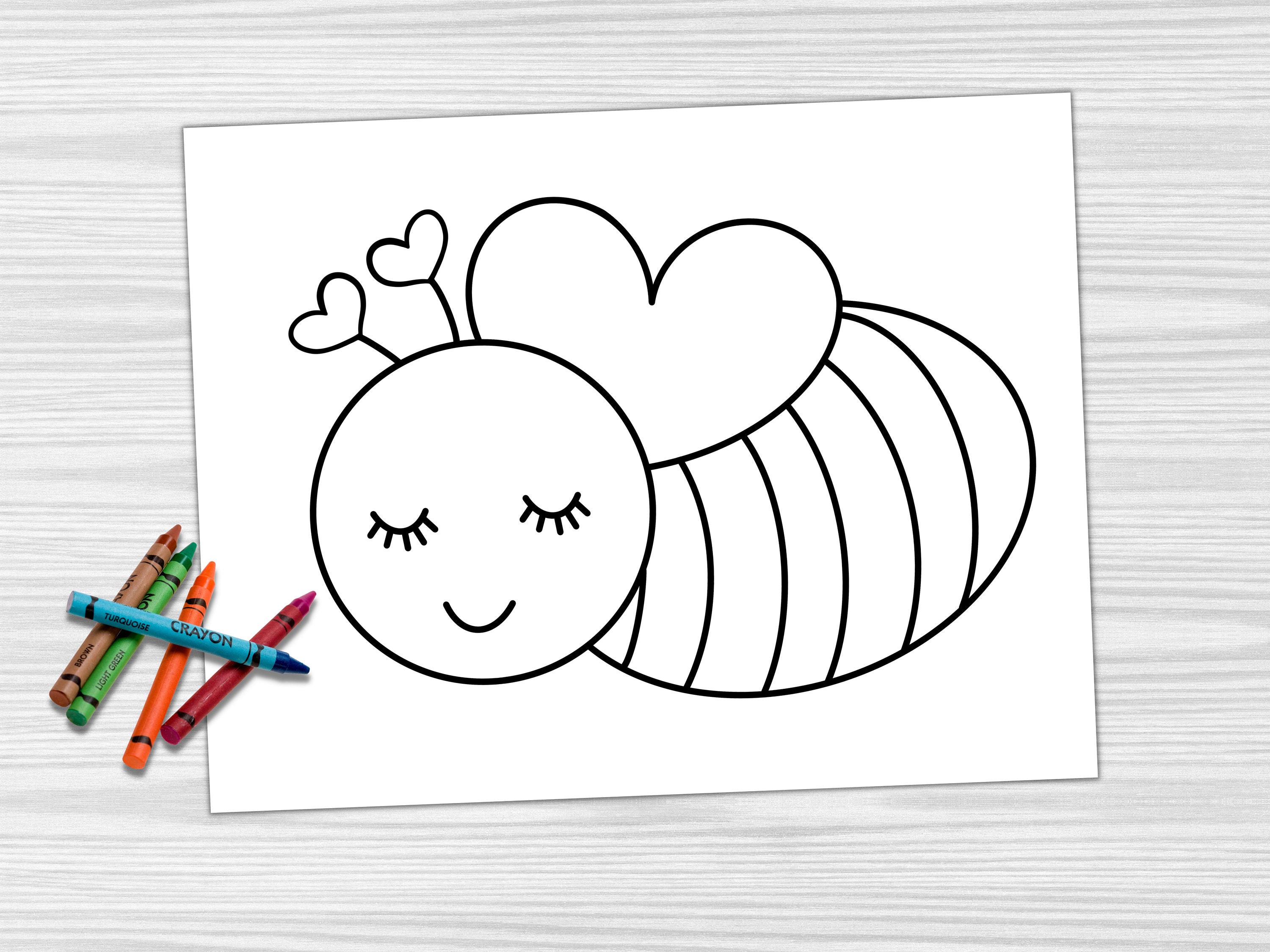 Valentines Day Coloring Pages for Kids | Heart Animal Designs (digital ...