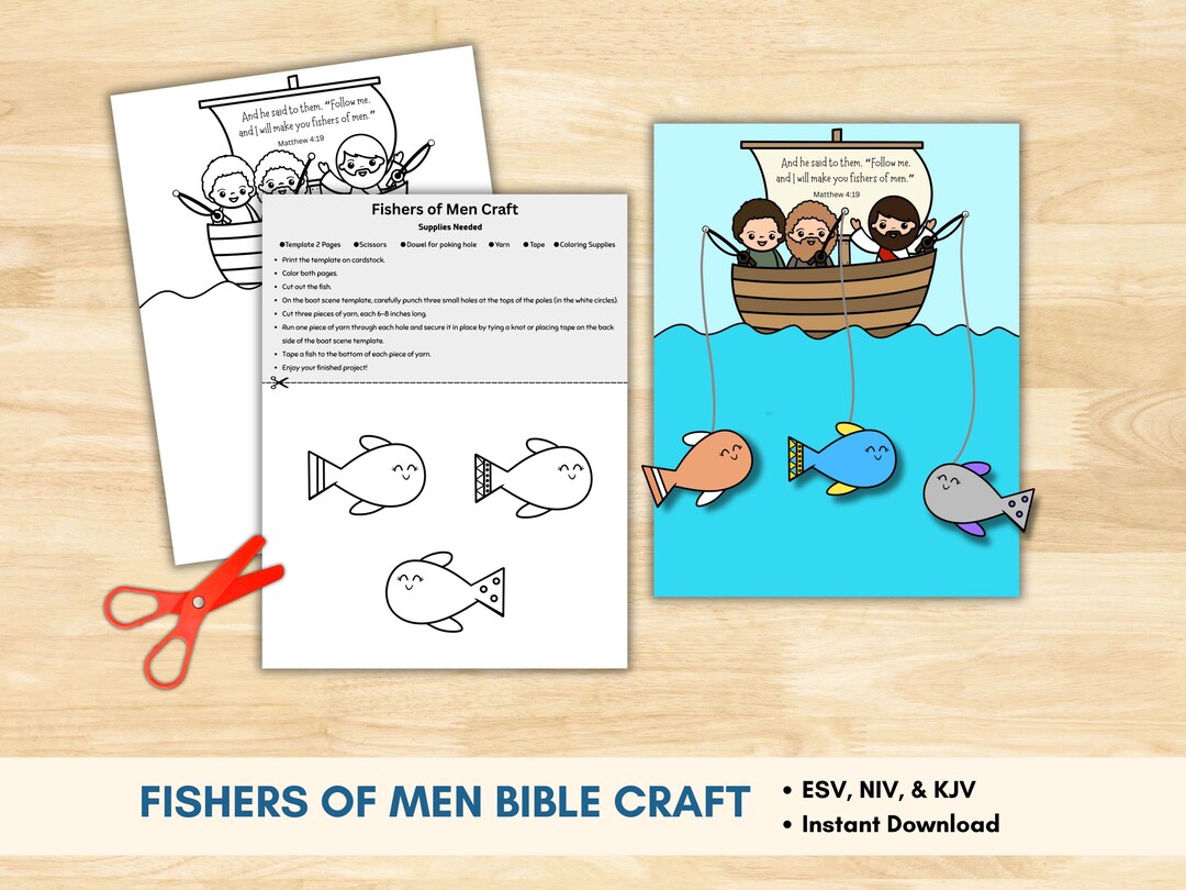 Fishers of Men Craft | Sunday School Bible Activity (digital Download ...