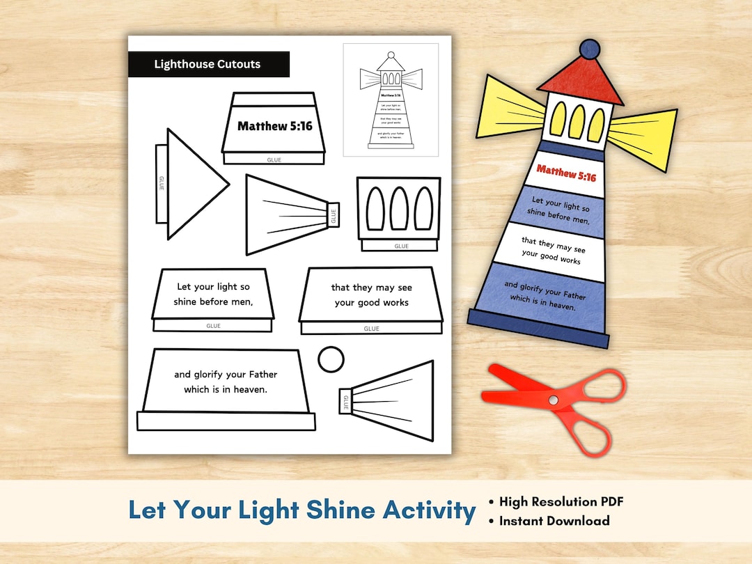 Let Your Light Shine Bible Craft for Kids Printable Sunday School ...