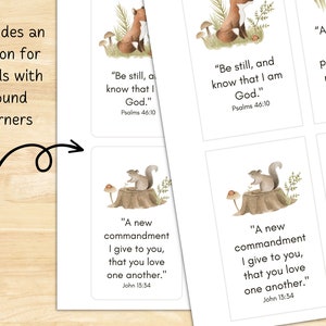24 Beginner Bible Verse Cards | Woodland | My First Scripture Cards ...