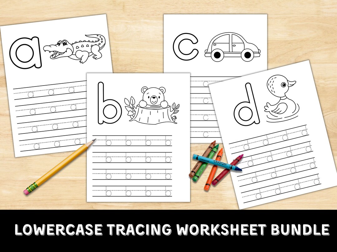 Lowercase Alphabet Tracing ABC Worksheets Easy Printable - Etsy