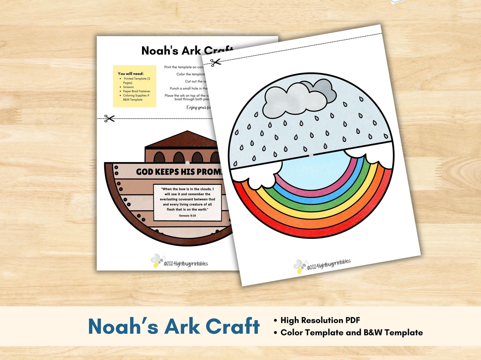 Noah's Ark Bible Craft for Kids Printable Sunday School Lesson on Noah ...