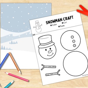 Snowman Craft for Kids Winter Bible Craft Printable Build a Snowman Cut ...