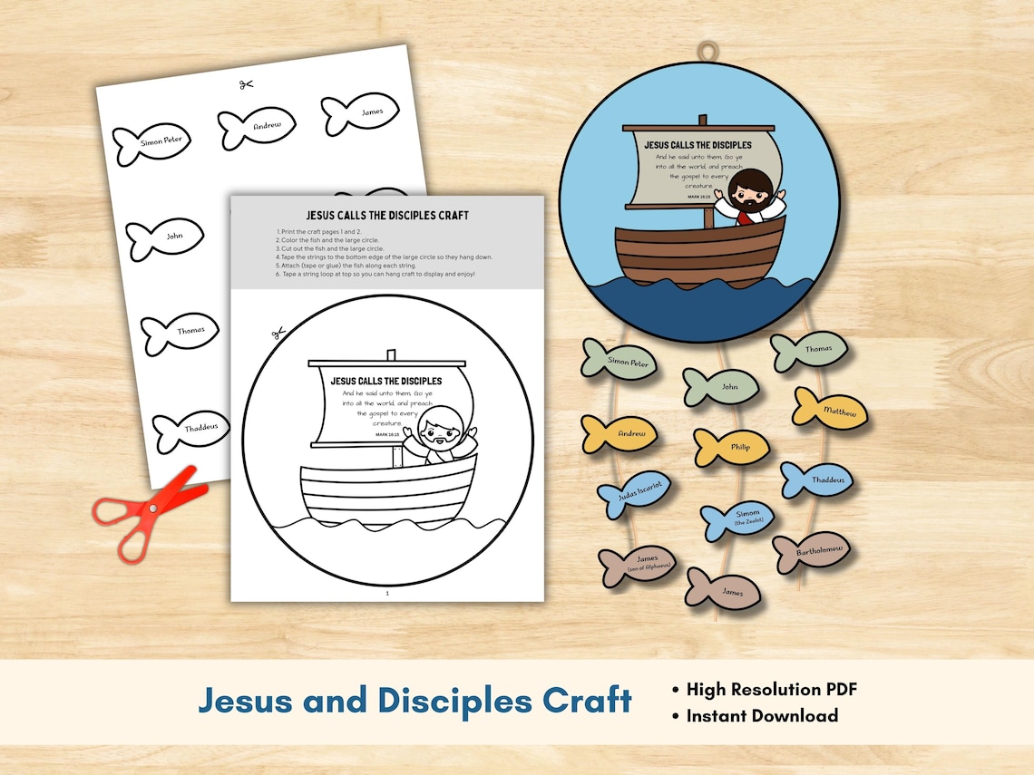 Jesus and His Disciples Kids Craft | Sunday School Bible Activity ...