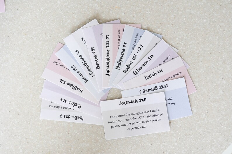 KJV Bible Scripture Cards Printable Set of 40 Christian Encouragement ...