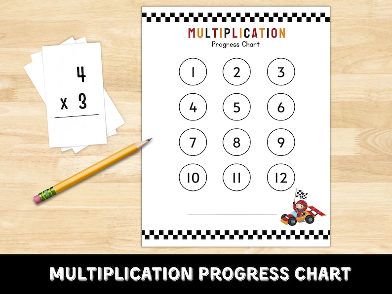 Racecar Multiplication Progress Chart | Multiplication Challenge ...