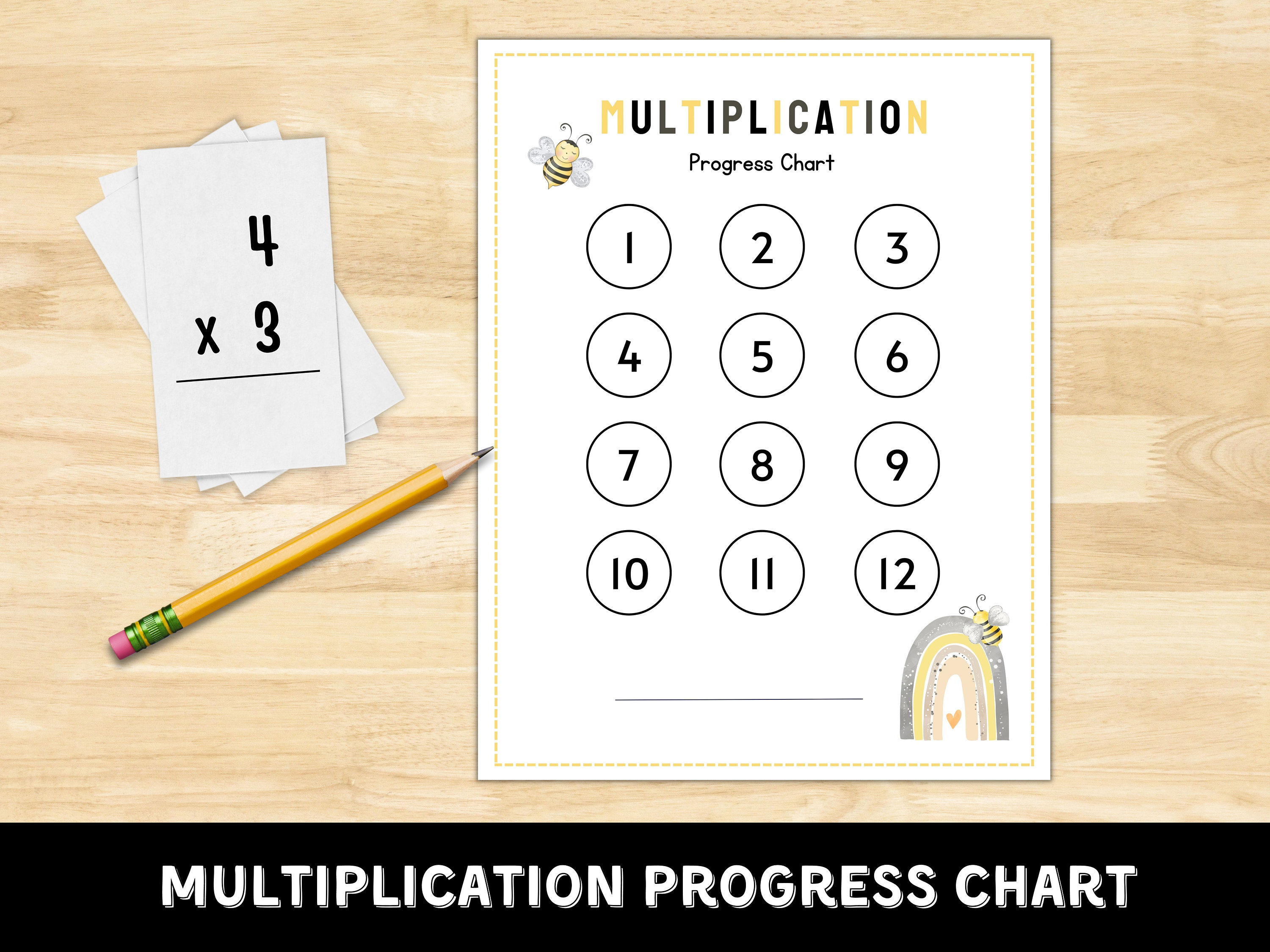 Multiplication Progress Chart Multiplication Challenge Tracker Kids ...