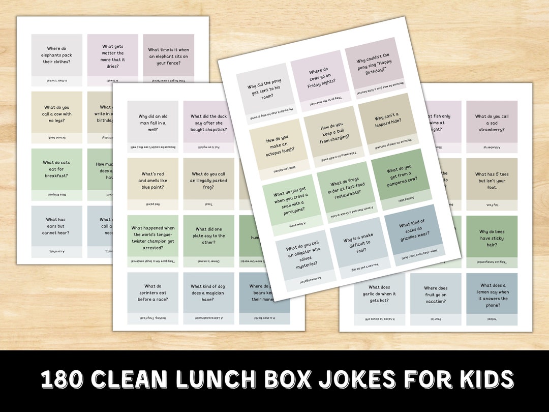 180 Lunch Box Jokes for Kids | Lunch Notes | Clean Jokes for Kids ...
