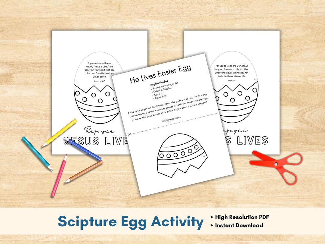 Easter Egg Bible Craft for Kids Printable Sunday School Lesson ...