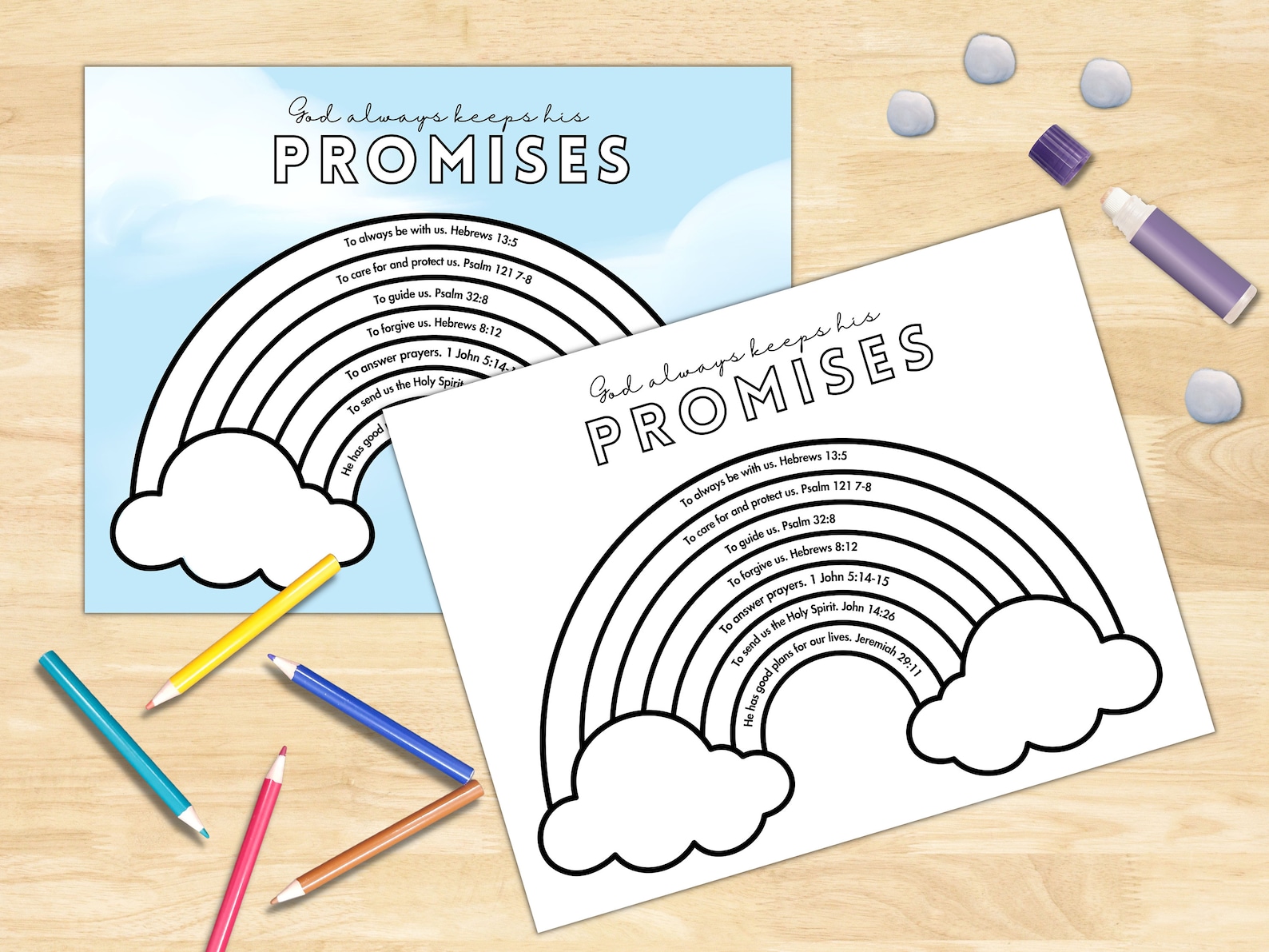 God's Promises | Rainbow Craft | Instant Download | Sunday School ...
