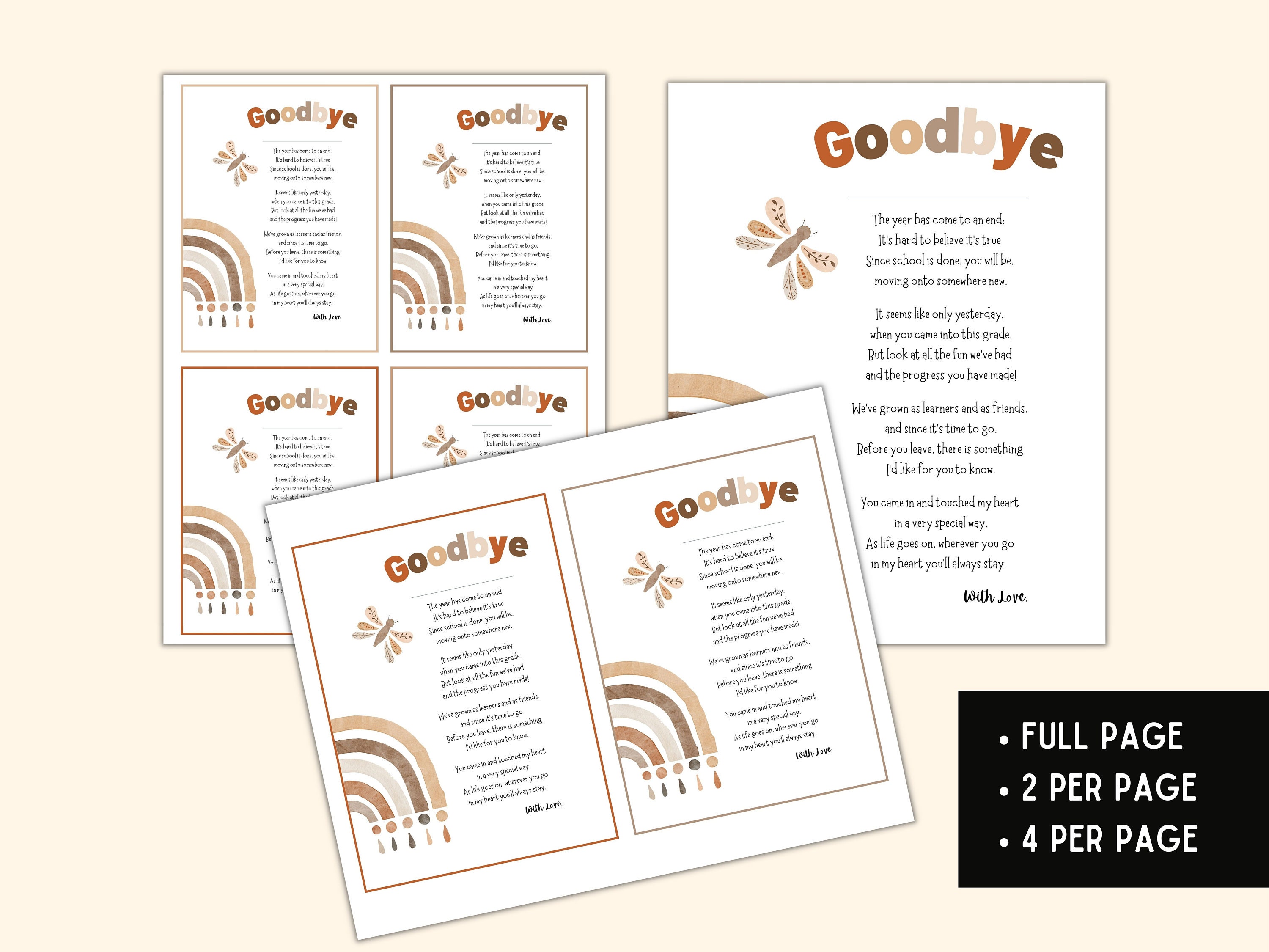 Letter From Teacher Goodbye Gift From Teacher End of School End of the ...