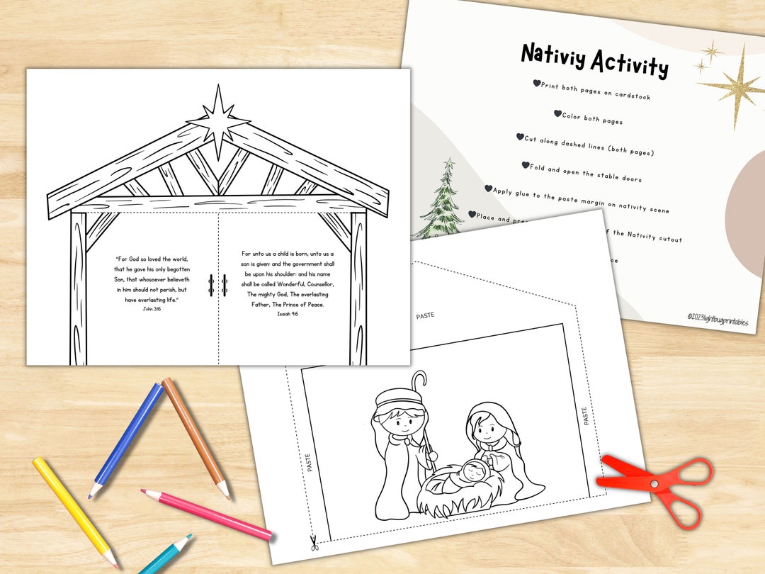Nativity Coloring Craft for Kids Bible Craft Christmas Activity ...