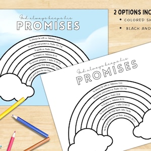 God's Promises | Rainbow Craft | Instant Download | Sunday School ...