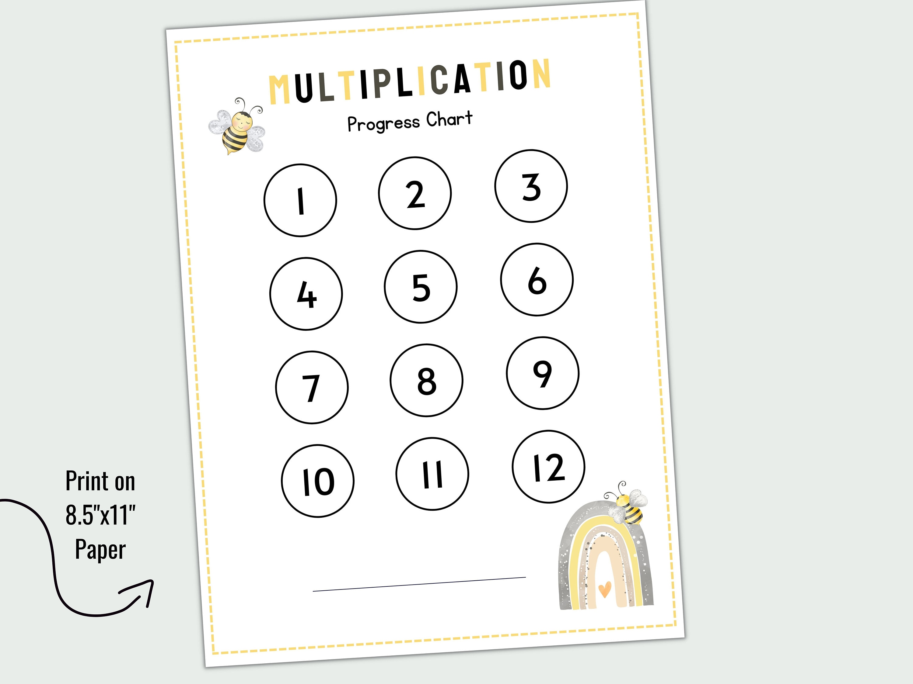 Multiplication Progress Chart Multiplication Challenge Tracker Kids ...